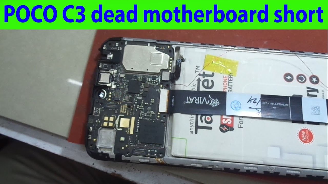 POCO C3 dead motherboard short solution 2025. - YouTube