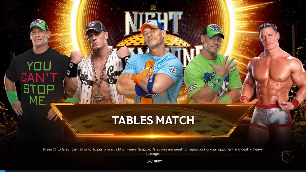 wwe2k24 PS4 Pro All John Cena Table full match gameplay. - YouTube