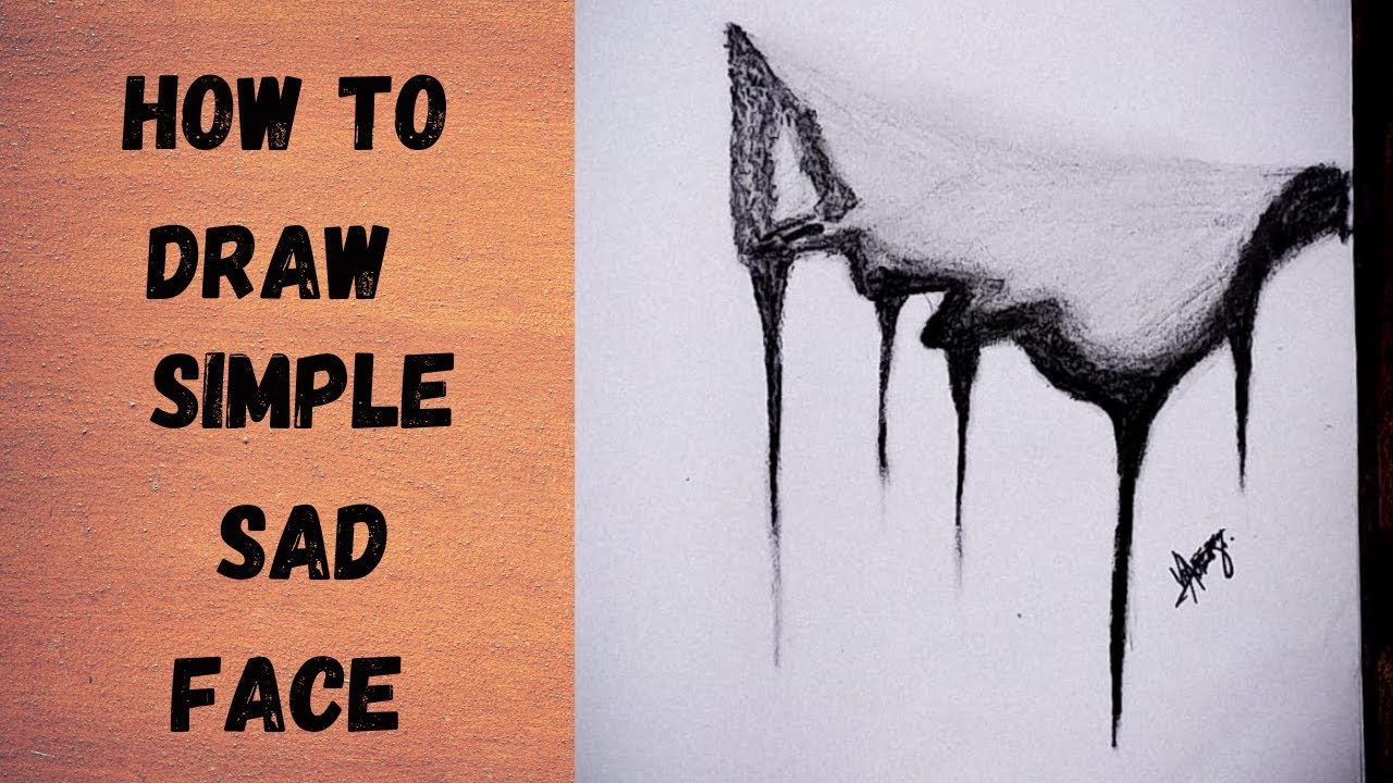How to draw a simple sad face || meaningful drawing|| step by step ...