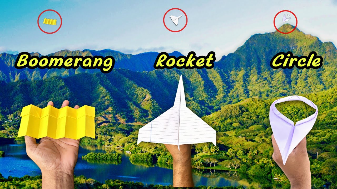 Flying Best 3 Circle Plane, top 3 paper boomerang rocket , how to make ...