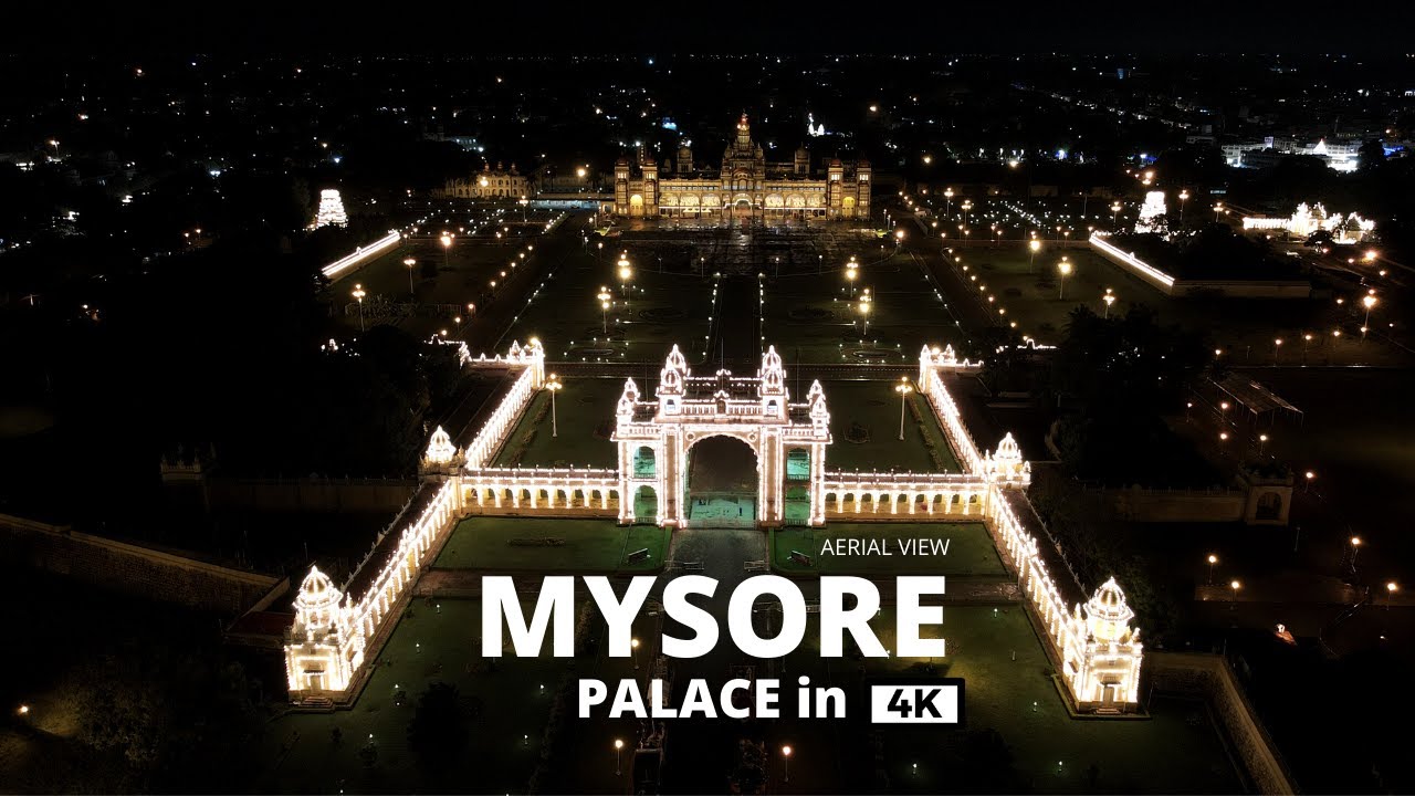 Mysore Palace Aerial View | Mysuru Palace Drone Video - YouTube