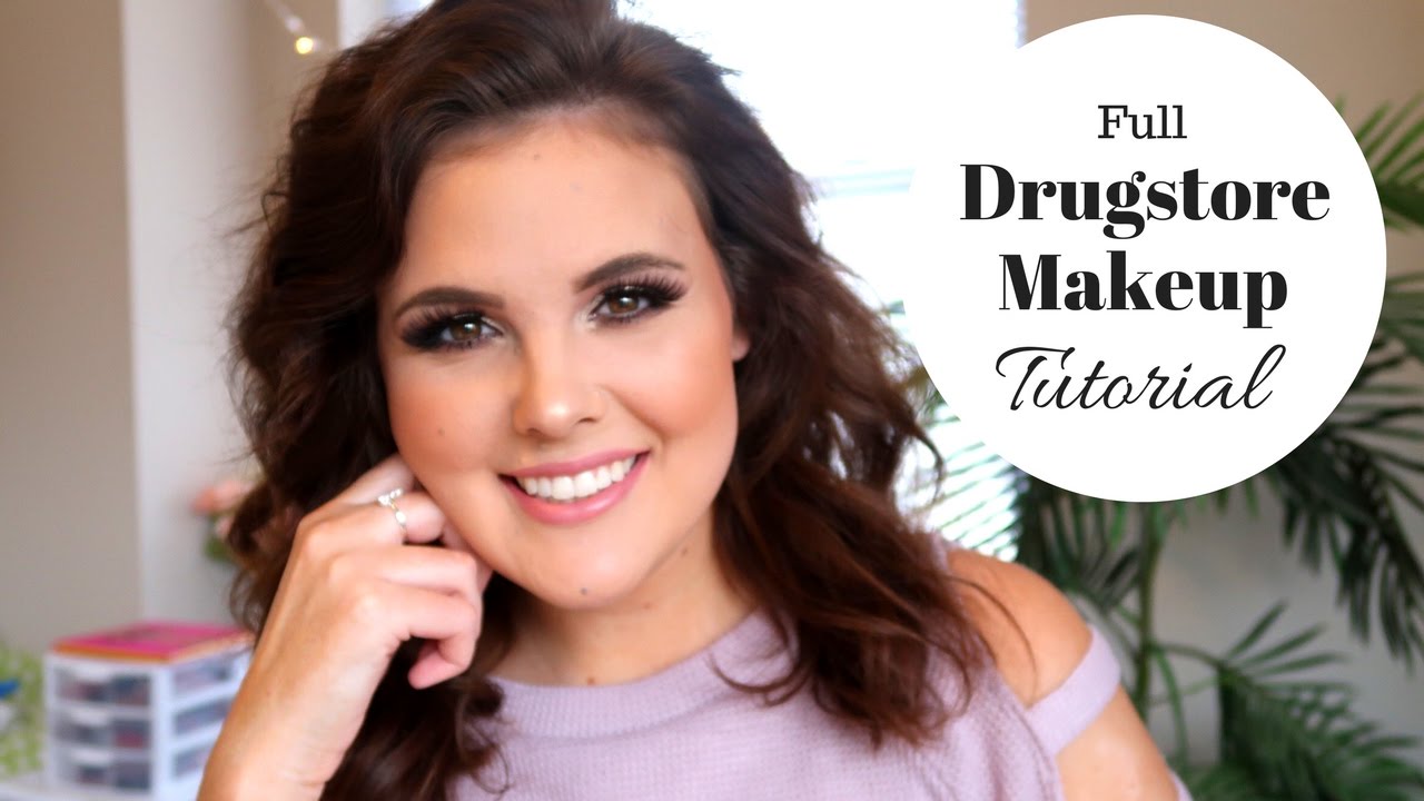 FULL FACE OF DRUGSTORE MAKEUP TUTORIAL - YouTube