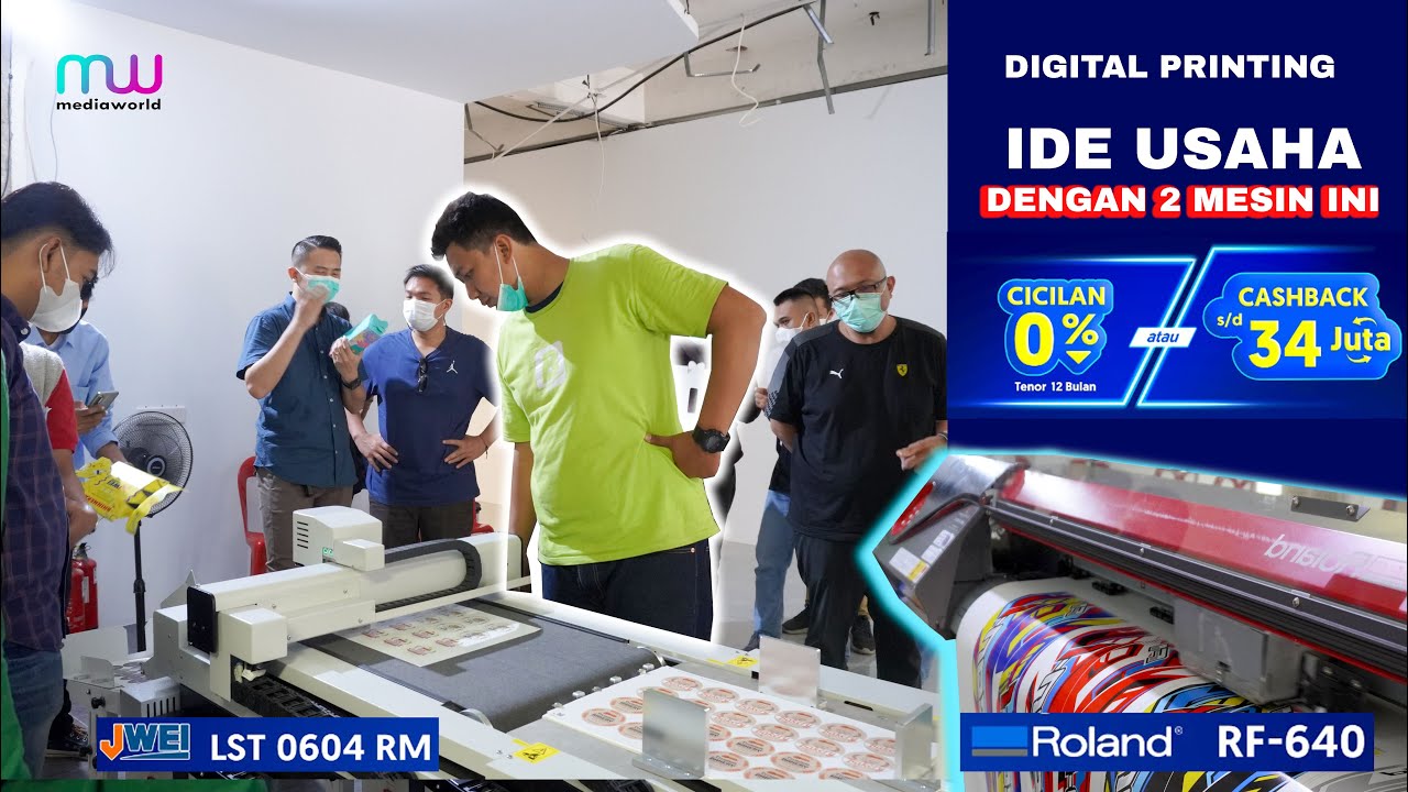 IDE USAHA DIGITAL PRINTING ( Live Demo Mesin Roland & Jwei ) - YouTube