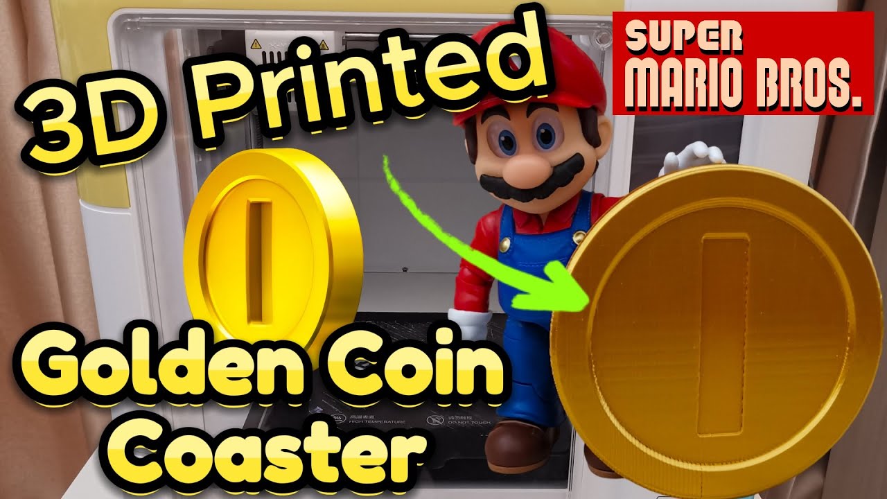 3d printed Gold Coin from super mario world. It's a drink coaster too ...