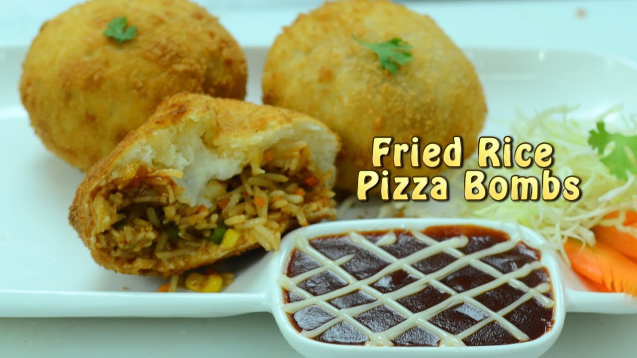 Paneer fried rice pizza bomb - YouTube