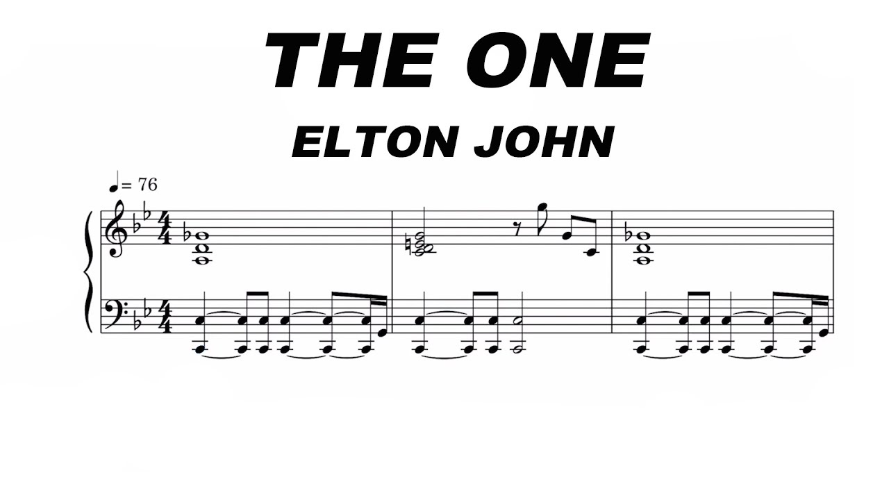Elton John - The One Sheet Music - YouTube