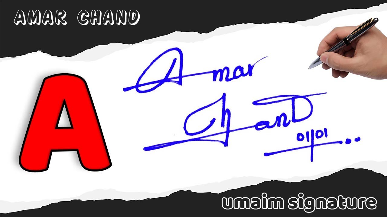 ️ Amar Chand Name Signature Request Done | How To Draw Signature ...