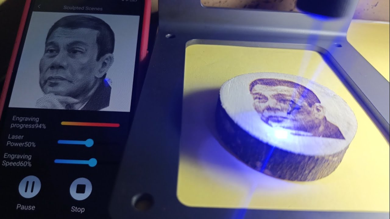 Mr. Duterte Realistic image Engraving tutorial using Daja Dj6 mini ...
