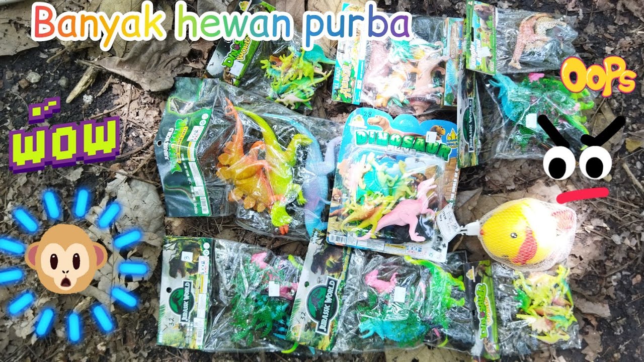 seru menemukan mainan baru hewan purba di hutan, ada tirek dinosaurus ...