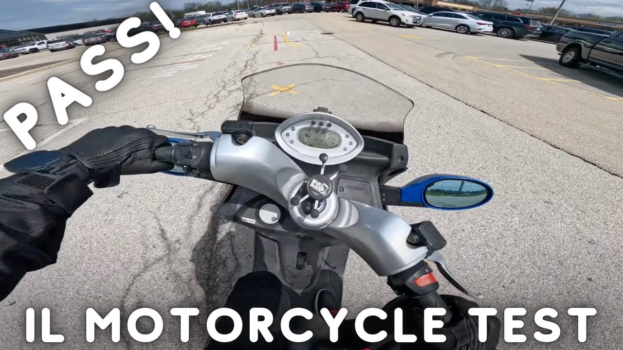 Passing My Motorcycle Road Test Illinois DMV - YouTube