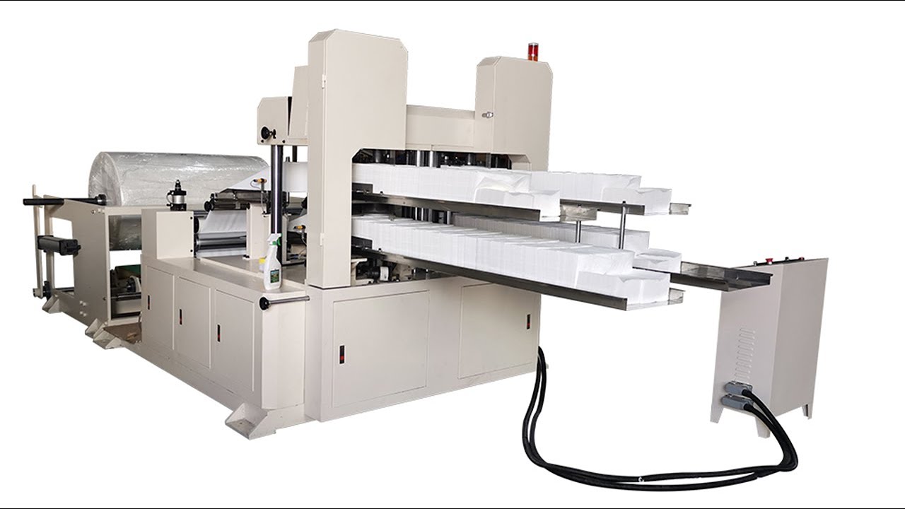How to operate four decks automatic napkin tissue making machine - YouTube