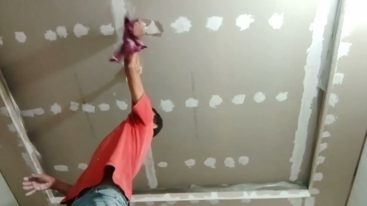 cara dempul sambungan plafond grc/gipsum anti retak dan hasilnya rajin ...