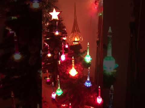 Merry Glow Revolving tree topper and Oil Bubble Lights - YouTube