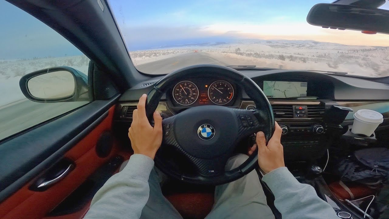 BMW E92 335I POV | SNOW SUNSET CRUISING - YouTube