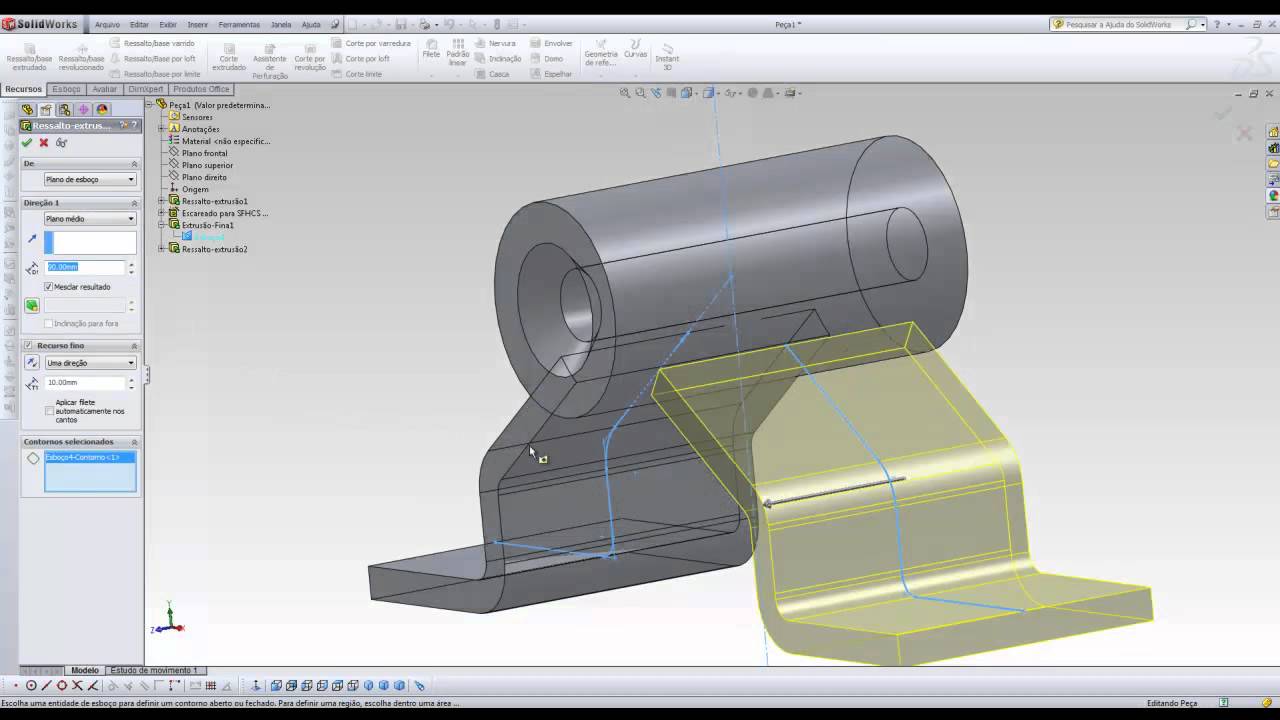 Tutorial solidworks 2011, 5° video-aula por Silas Andrade - YouTube
