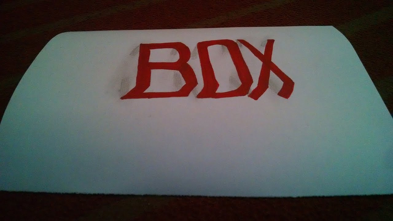 How to draw 3D Anamorphic Lettering on paper - YouTube