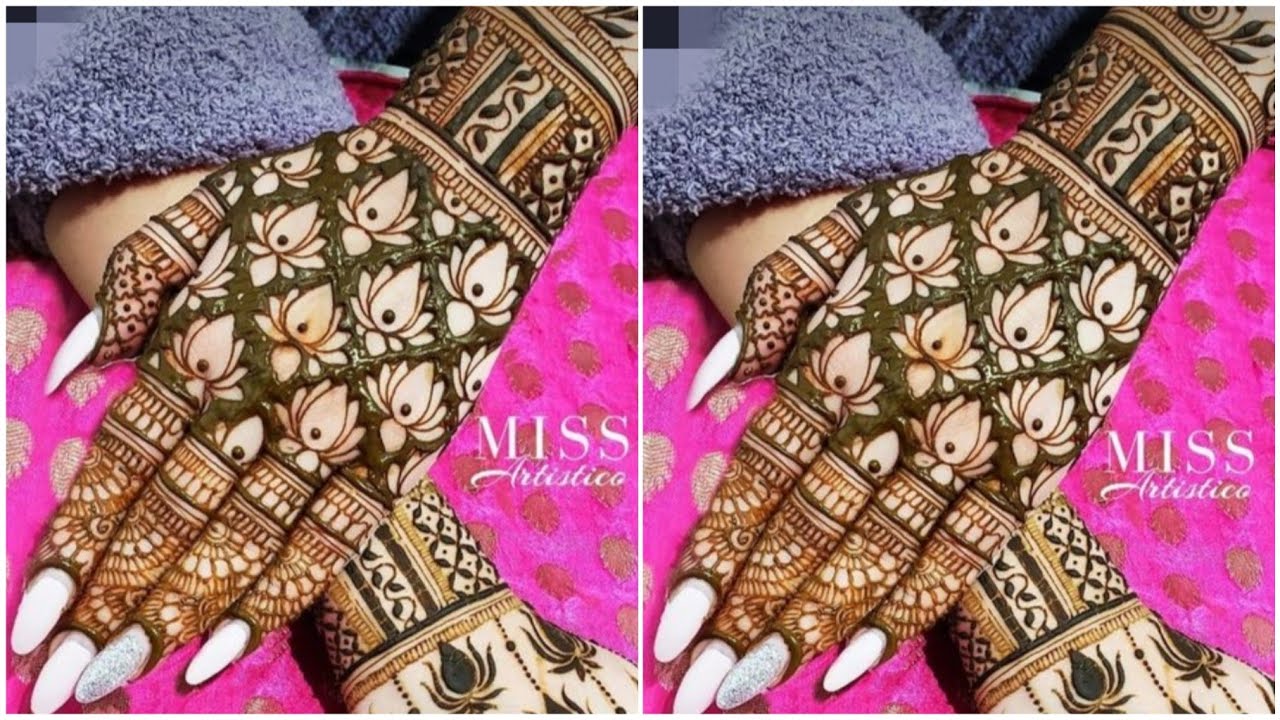 Beautiful Lotus 🪷 Floral Back Hand Mehndi Design|Easy Mehndi Design|New ...