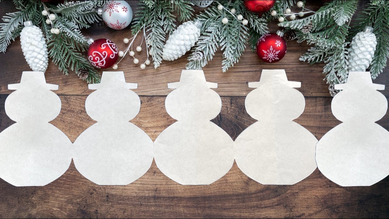 Kirigami Snowman | How to make a paper snowman garland | Christmas ...