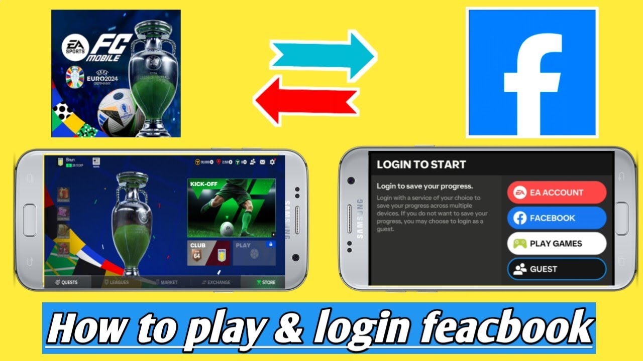 How to play and login feacbook account in FA SPOTS FC Mobile 2024 - YouTube