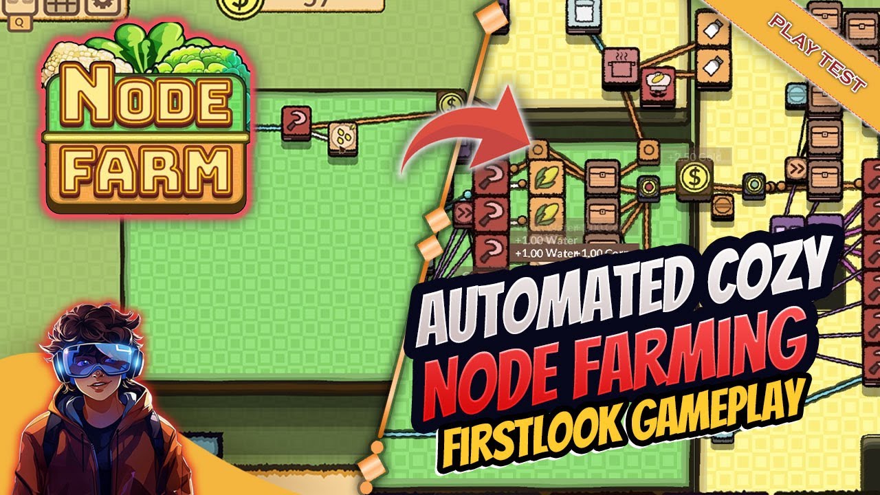 CONNECT nodes & FARM on islands - NODE FARM [Roguelite Farming Sim] - YouTube