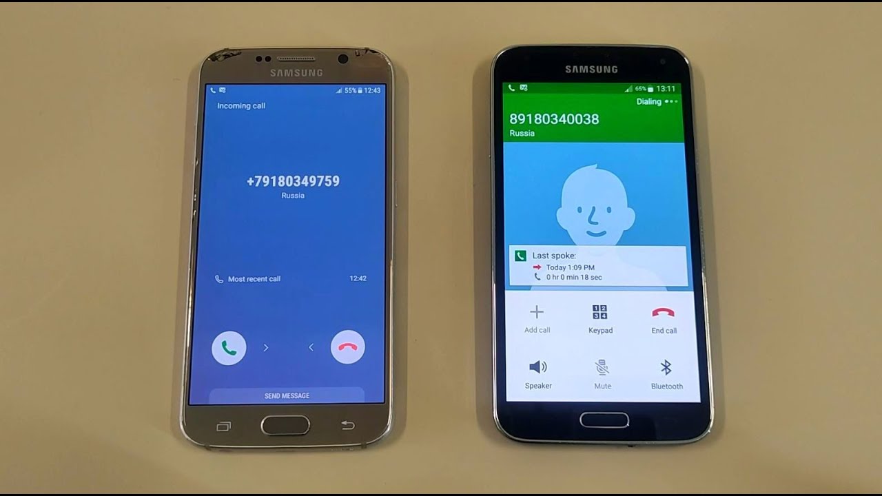 Samsung Galaxy S5 vs S6 Incoming call & Outgoing call at the Same Time ...