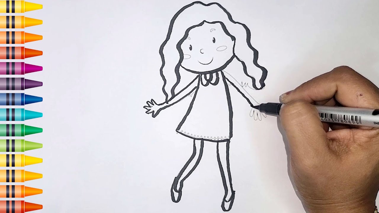 How to draw a Doll | Learn with Maahi & Palak - YouTube