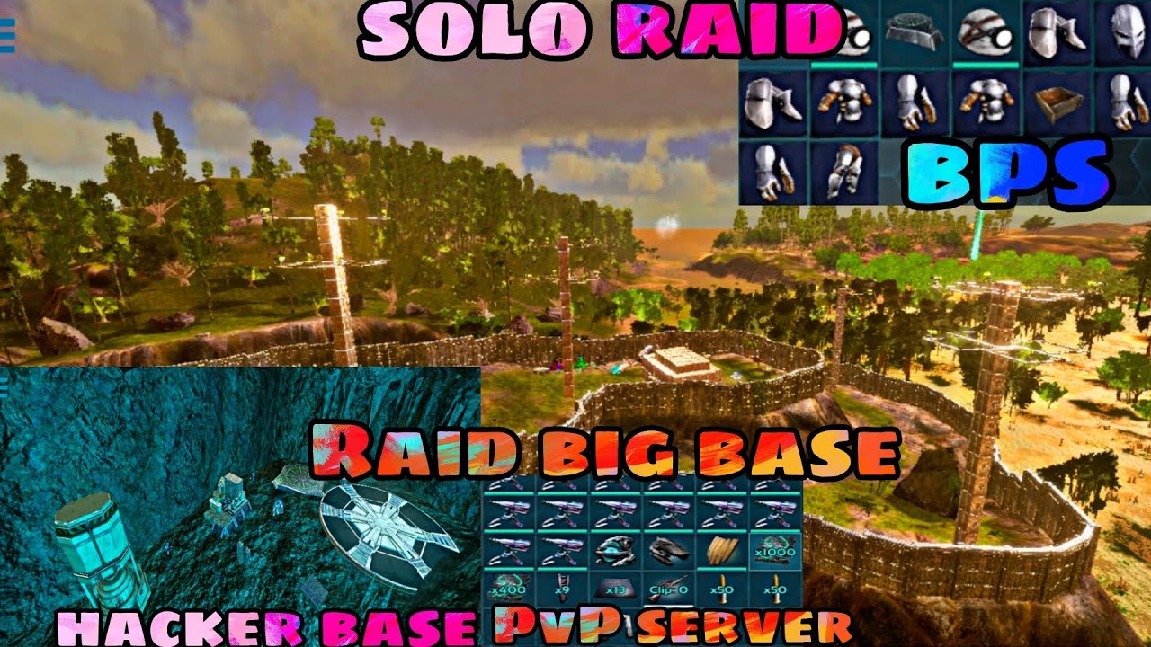 [ ARK MOBILE ] PVP RAIDING BIG BASE SOLO RAID RED WOOD BASE - YouTube