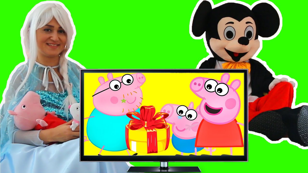 Frozen Elsa & Mickey Mouse Reaction to Peppa Pig English Episodes #1 ...