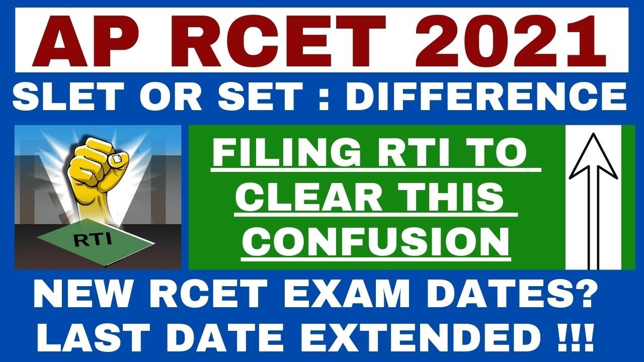 AP RCET 2021 : Last Date Extended, New RCET Exam Dates?, SLET or SET ...