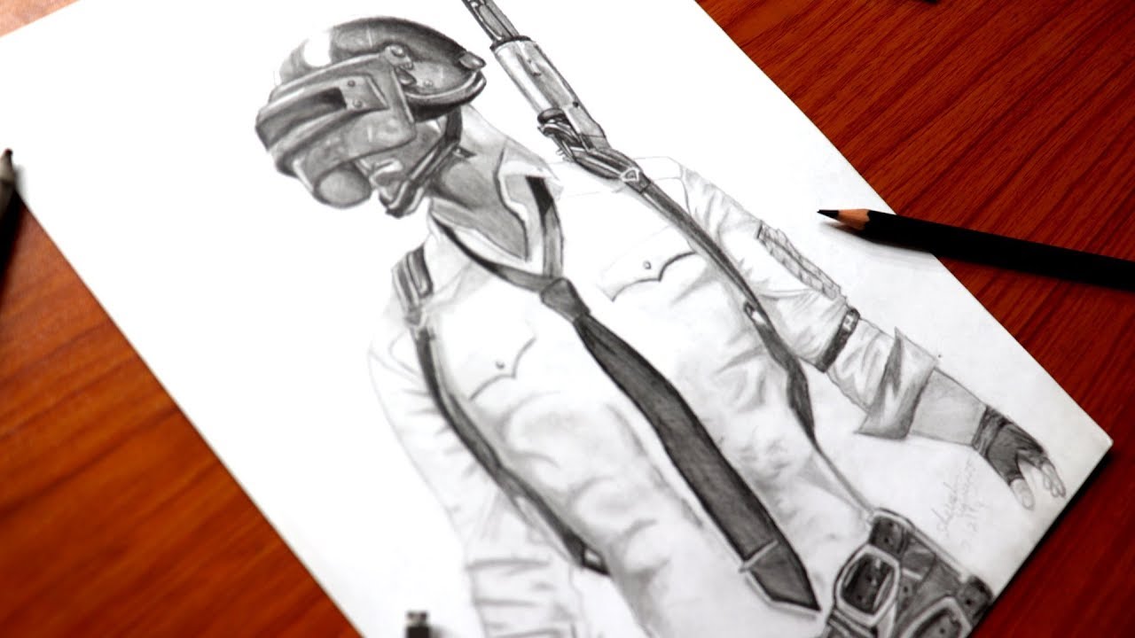PUBG Drawing I pencil sketch I Player Unknown Battleground - YouTube