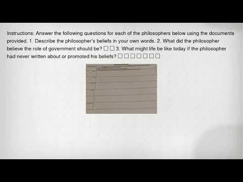 Instructions: Answer the following questions for each of the ...