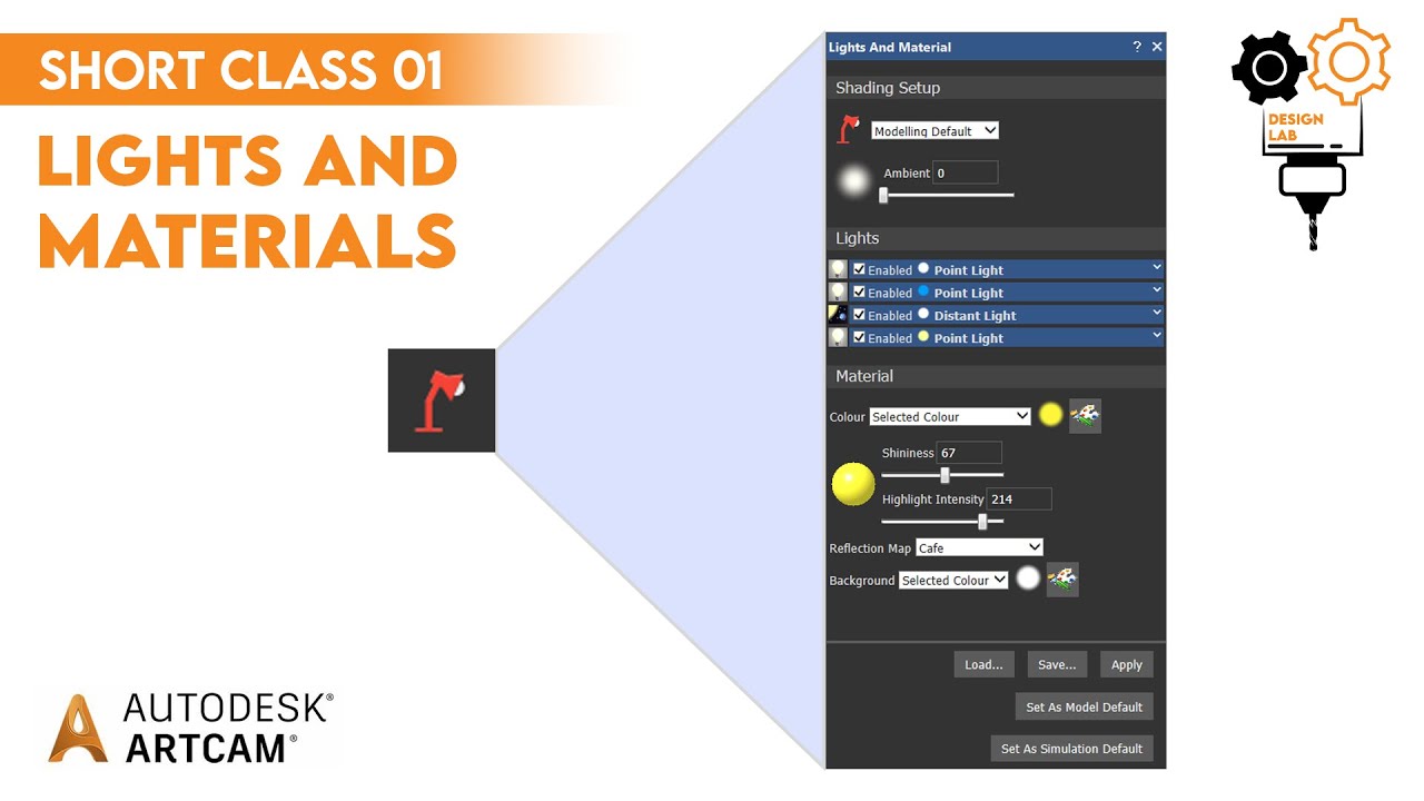 How to Set Lights and Materials | Short Classes | Class 1 | ArtCAM 2018 ...