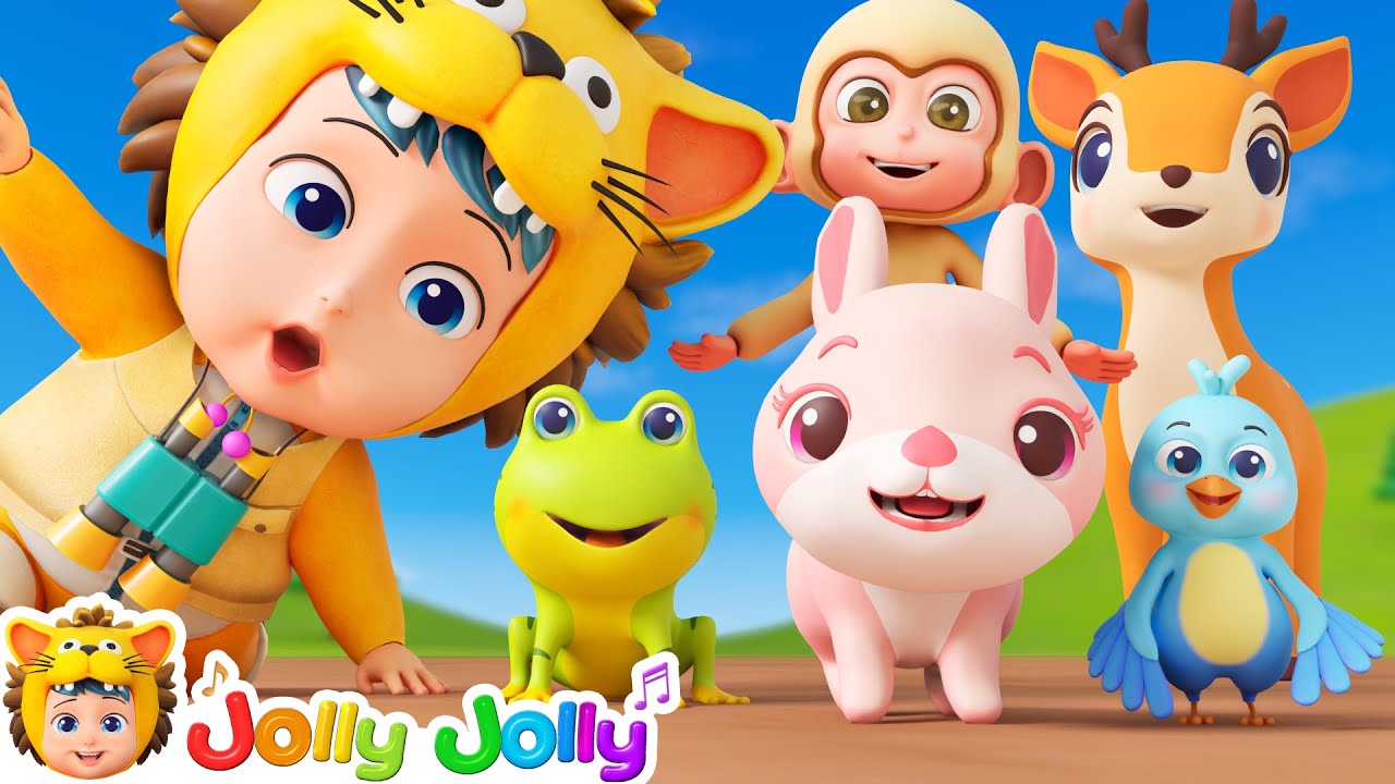 Five Little Friends | Find Animal Friends | Counting Songs | Jolly ...