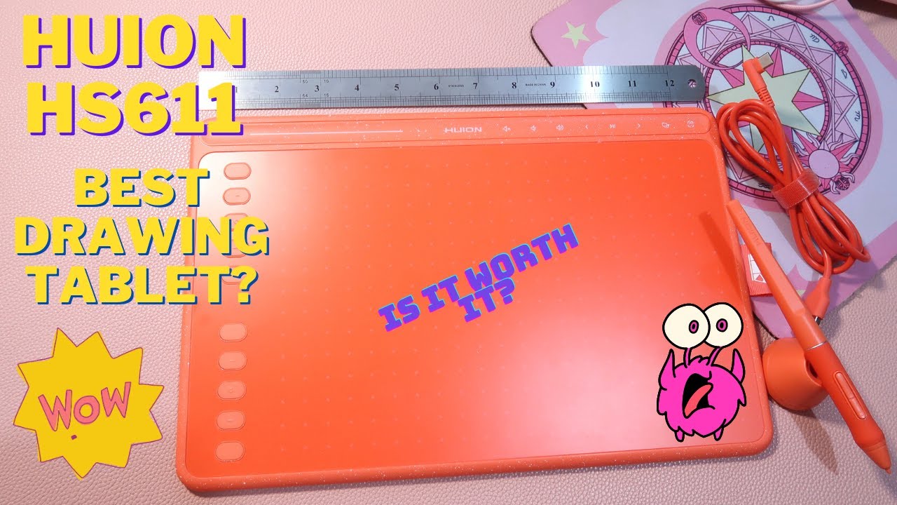 HUION HS611 REVIEW || CORAL RED || AFFORDABLE DRAWING TABLET FOR ...