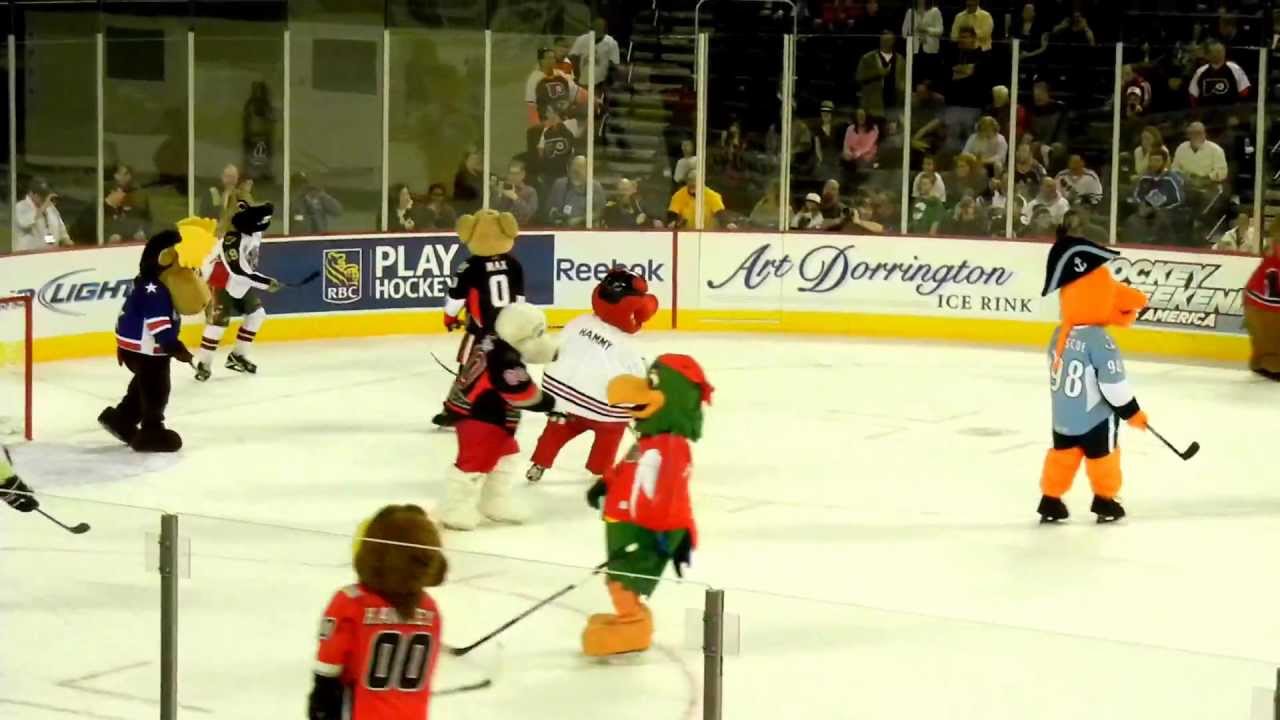 2012 AHL All Star Game Mascot Game - YouTube