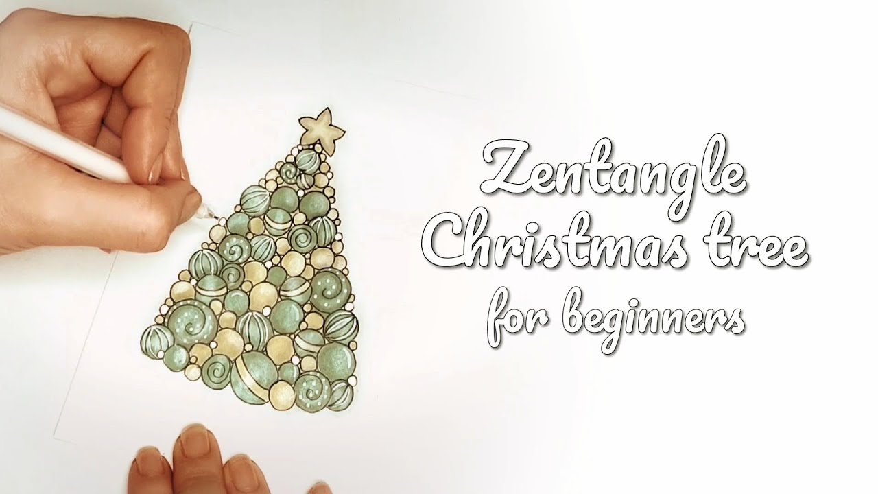 Christmas tree drawing for beginners ⭐ Zentangle Christmas tree idea ⭐ ...