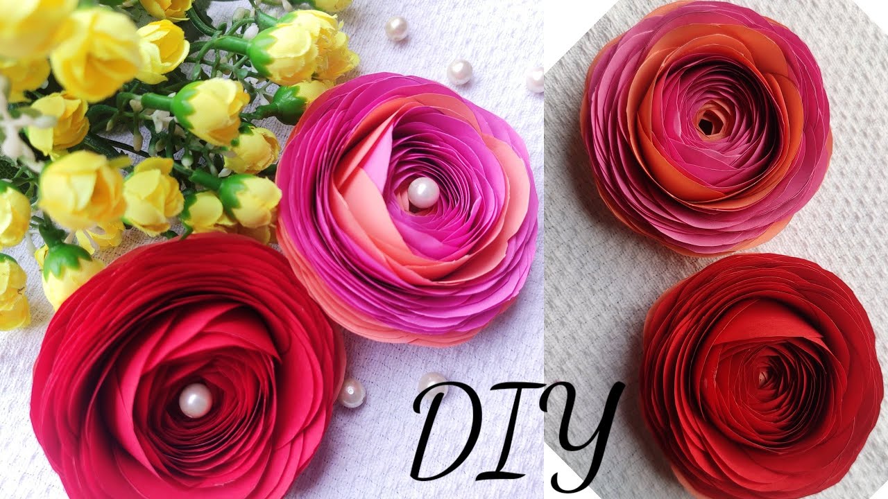 How To Make Rose Flower With Colour Paper Ll flower Making At Home Ll How To Make Rose Flower With Colour Paper Ll flower Making At Home Ll