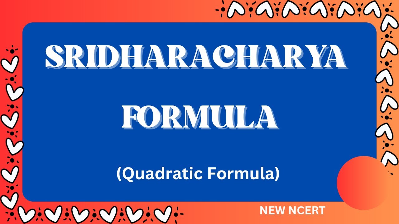 Class-10th Maths//Sridharacharya Formula (Quadratic formula)//Quadratic ...