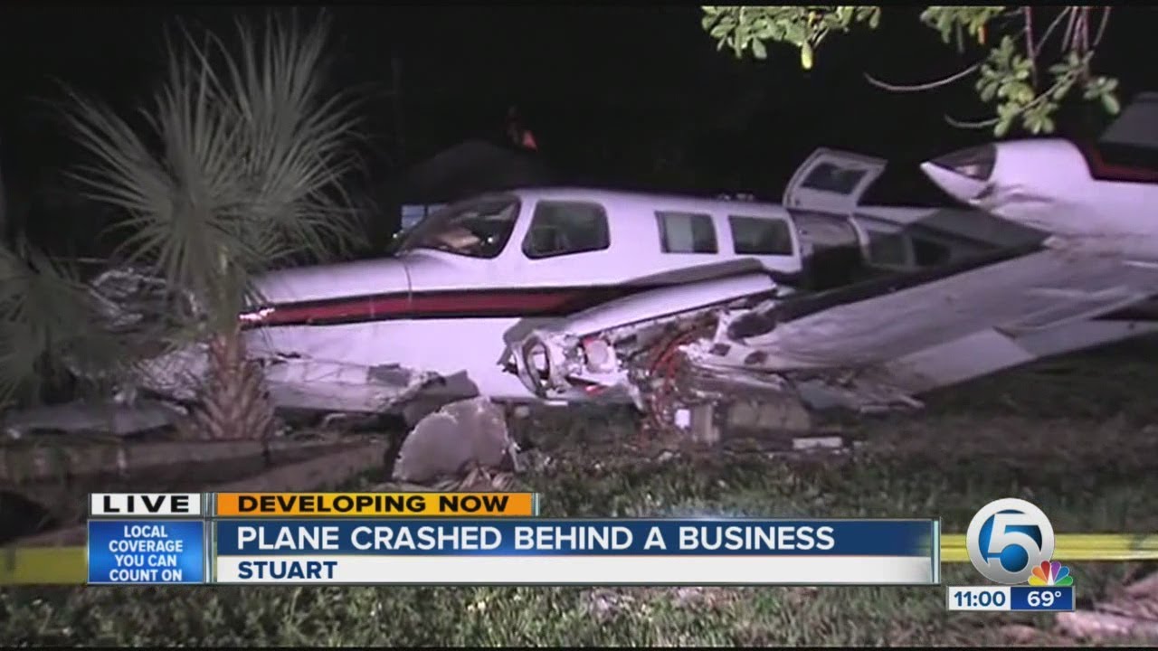 Plane crashed behind a Stuart business - YouTube