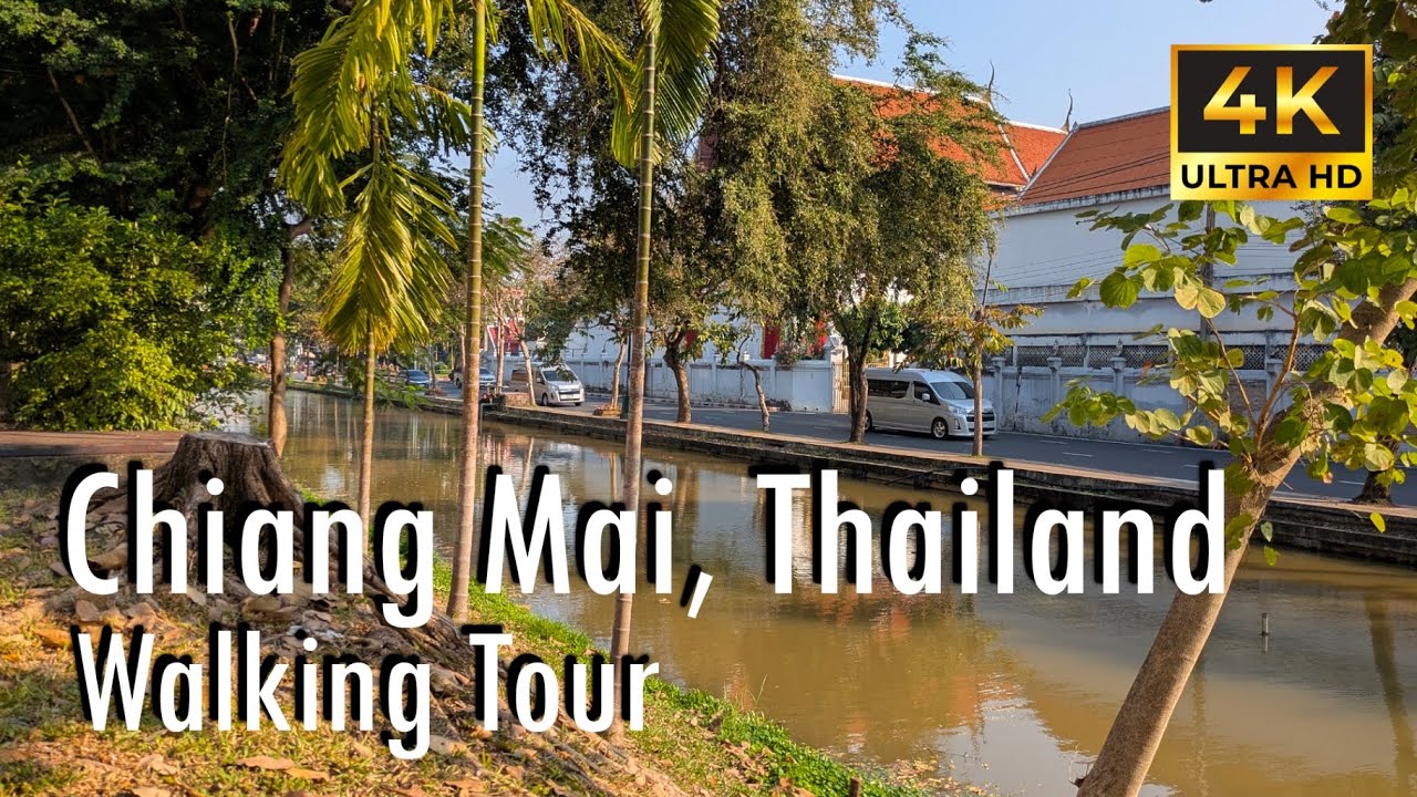 【4K】Chiang Mai, Thailand Walking Tour | Complete Moat Walk (เดินถนนคน ...