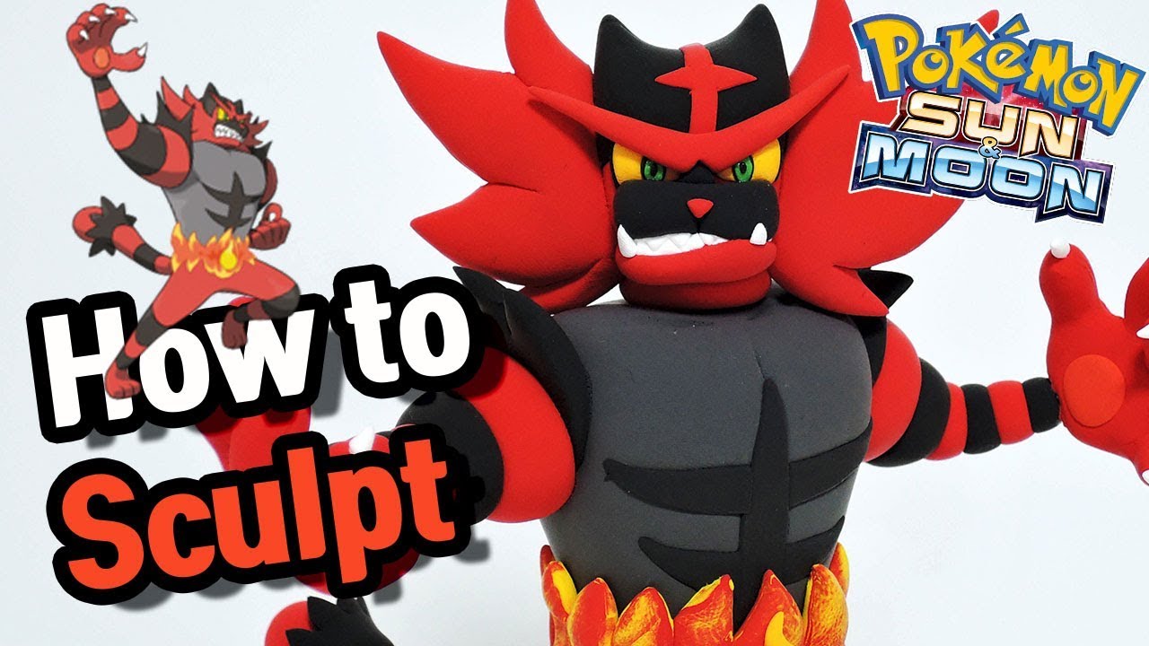 Making Incineroar Pokémon sun and moon in Clay - YouTube