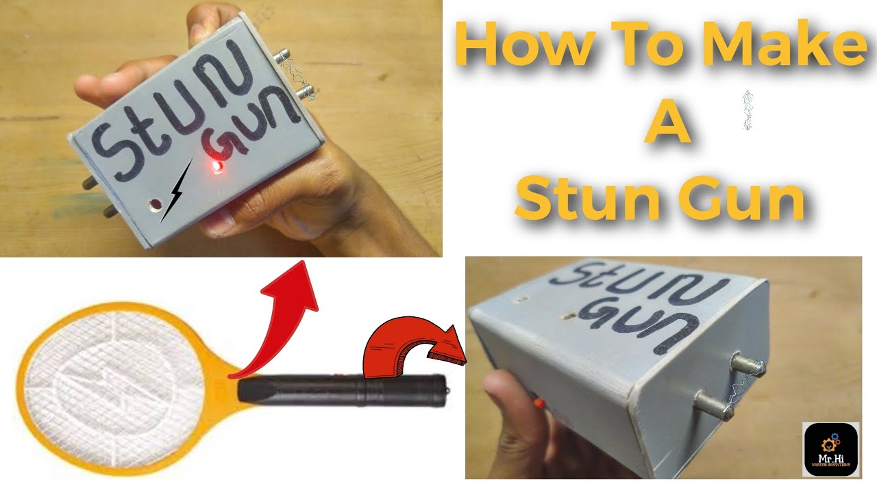 HOW TO MAKE A CHEAP STUN GUN WITH MOSQUITO RACKET || HABEEB INVENTIONS ...
