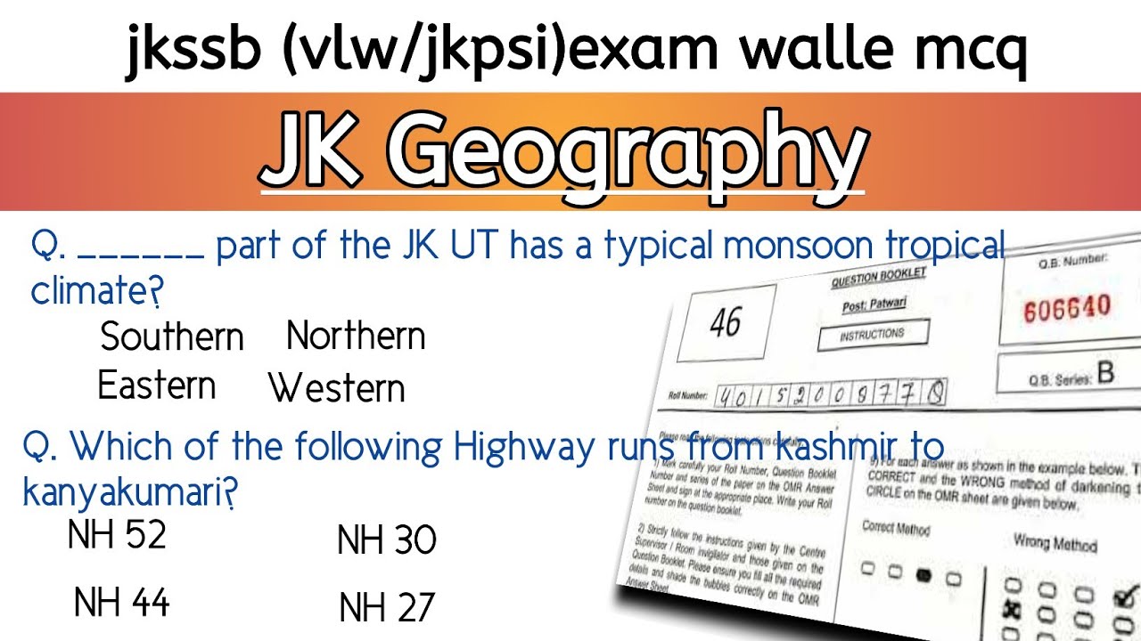 MCQ's - JK Geography for vlw & jkpsi exams | jkssb online tutorial ...