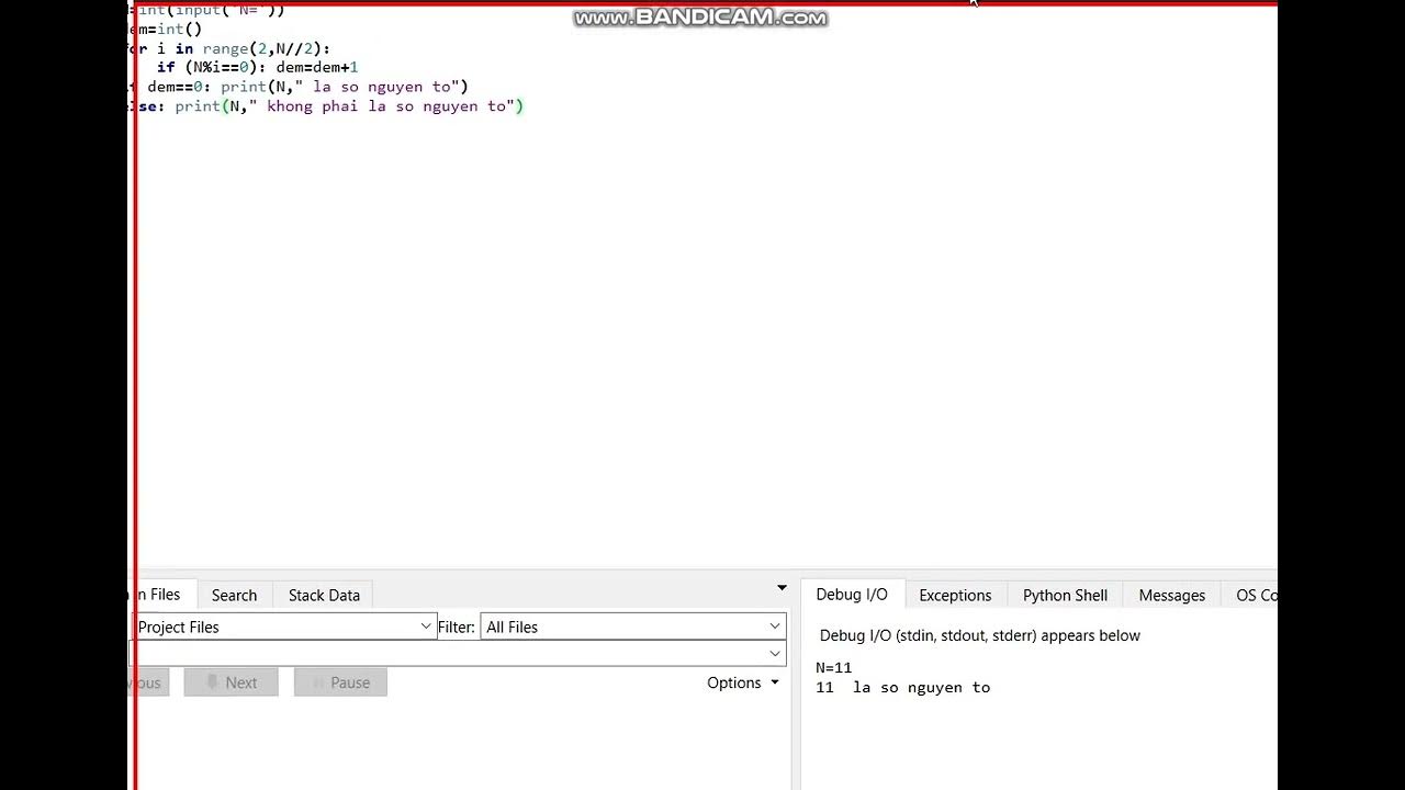 Tin 10: Chương trình Python kiểm tra tính nguyên tố của số nguyên N sử ...