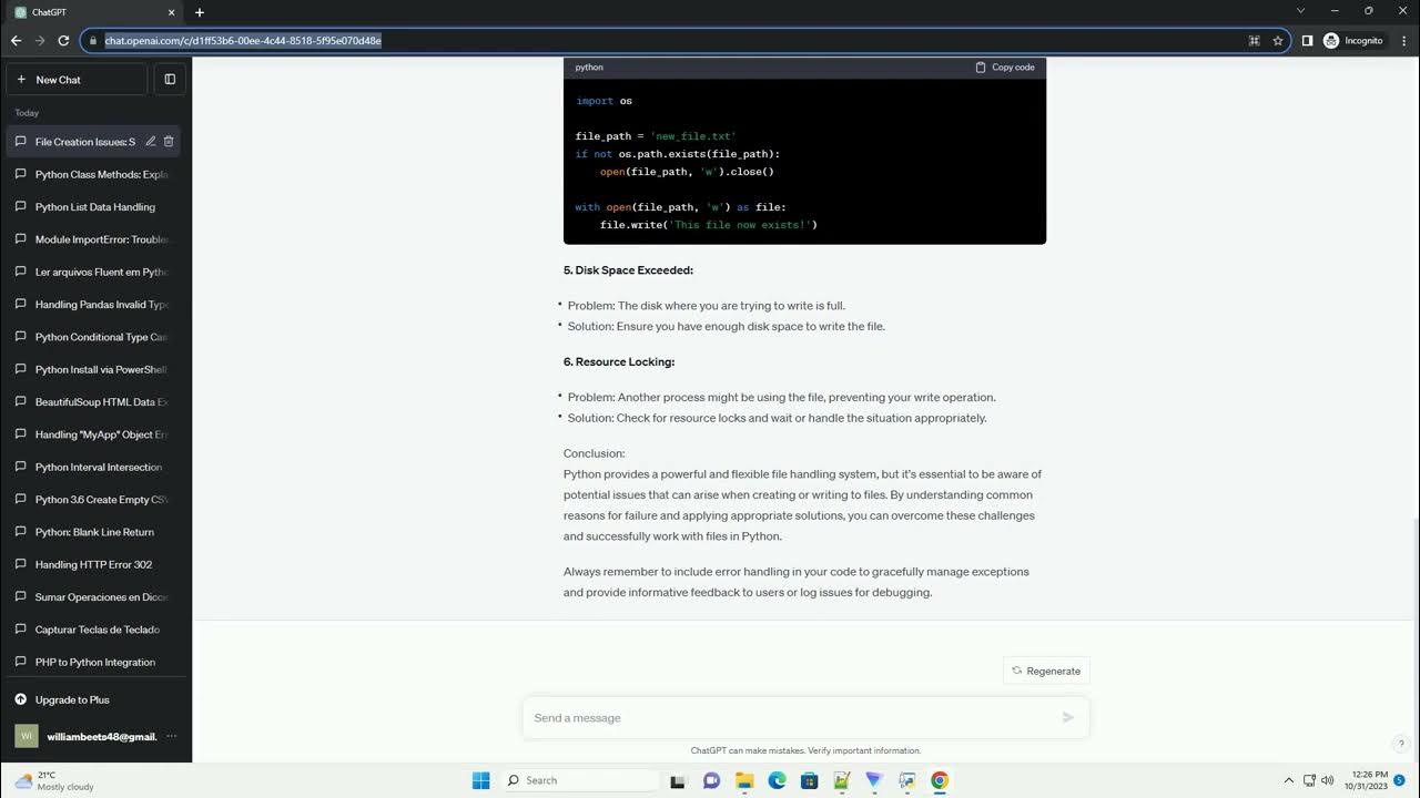 Python won t create write to a file - YouTube