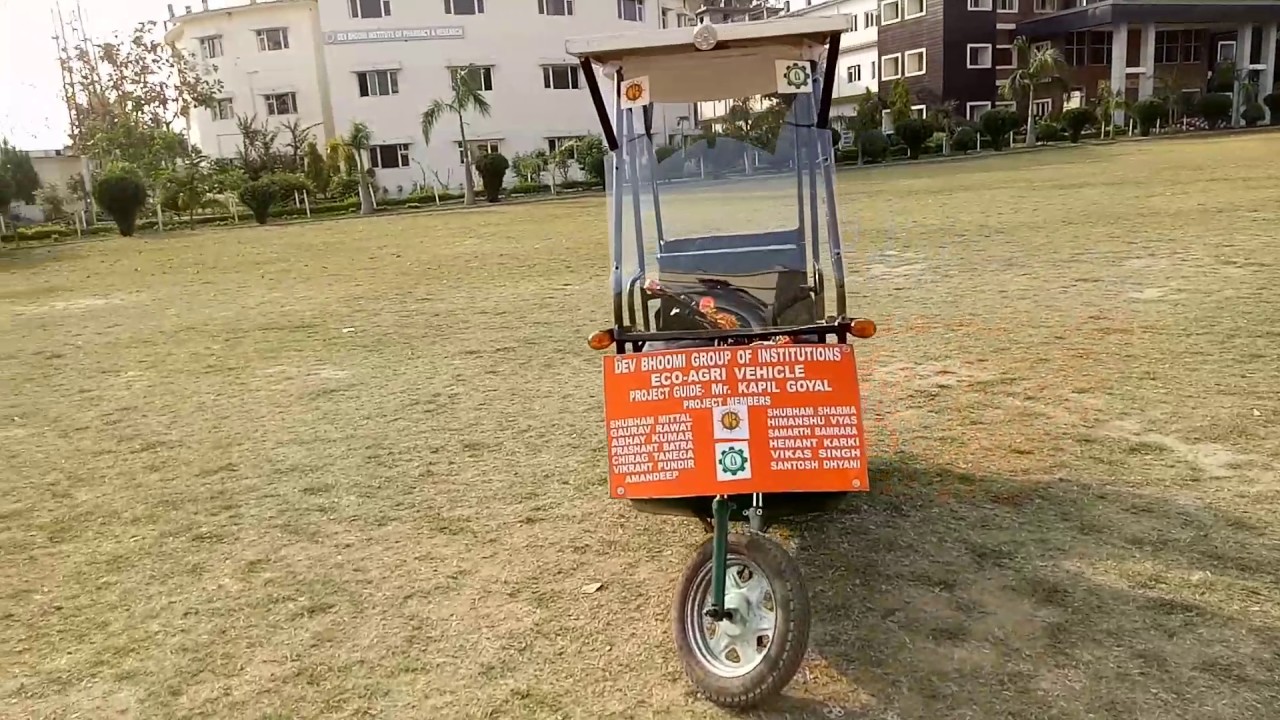 A project on eco agri vehicle made by Dbit Mechanical students - YouTube