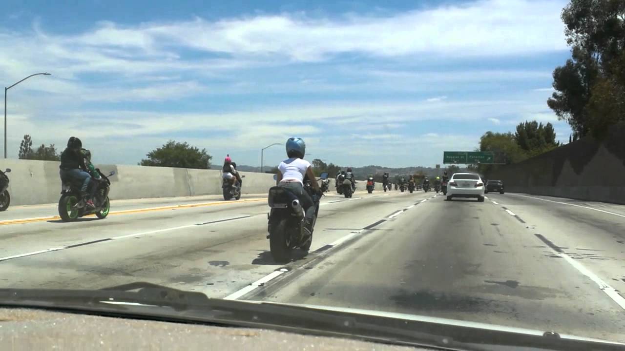LA Motorcycle ride 60 freeway July 12 2015 part 2 - YouTube