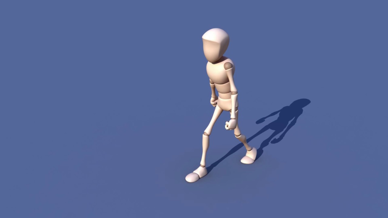 Angry walk cycle - YouTube