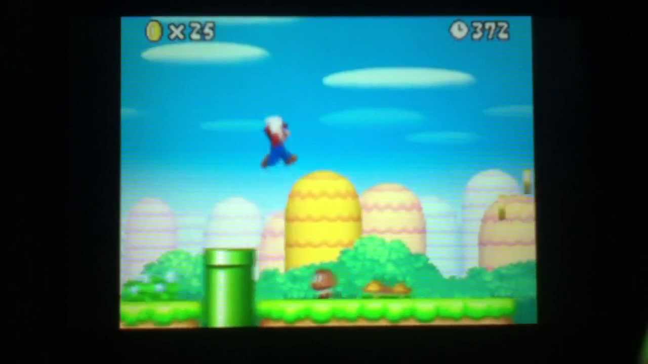 New super Mario bros (ds) level 1-1 all star coins and secrets 100% ...