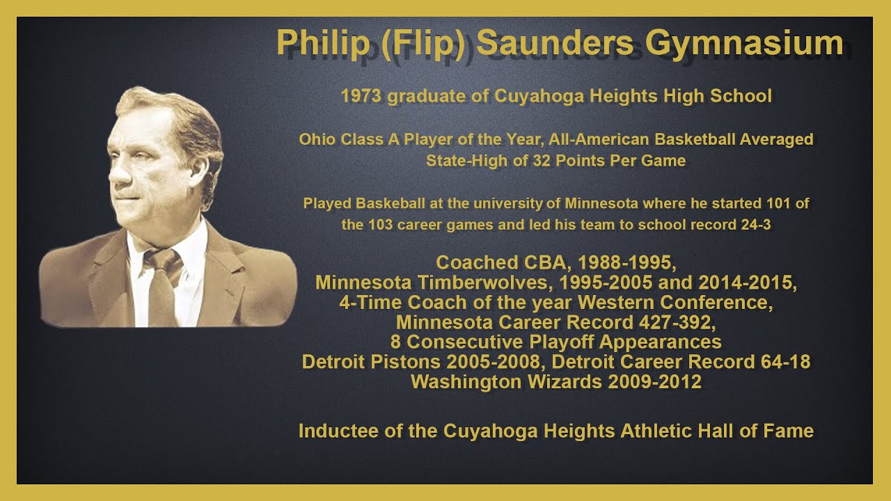 Flip Saunders Gym Dedication - YouTube